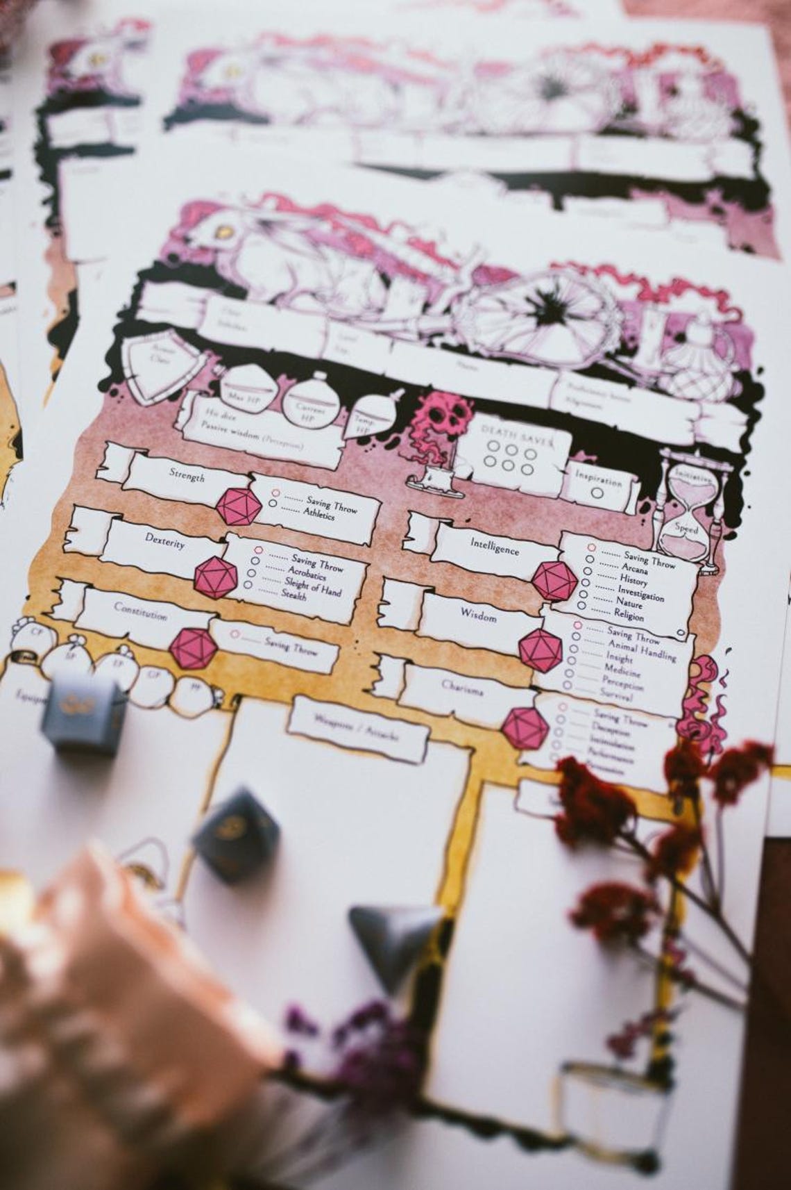 Feywild D&D 5e Character Sheets: Printable Mirror Theme (6 Pages) (PDF ...