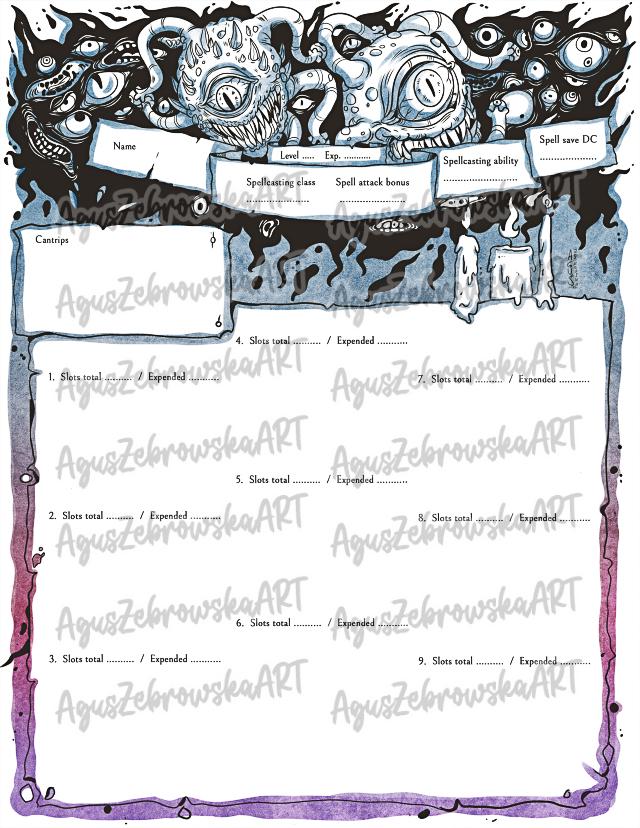 Spectator D&D 5e Character Sheets: Printable Monster Theme (PDF) - Etsy