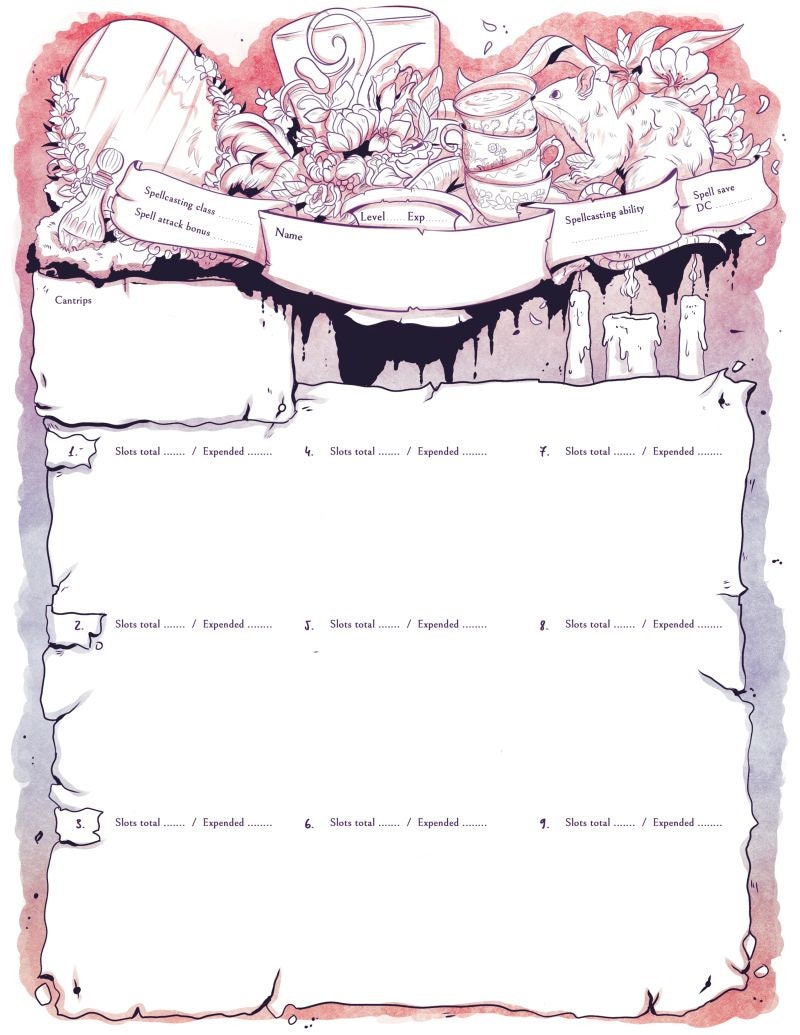 Dnd Character Sheet Mirrors Printable Character Sheets - Etsy