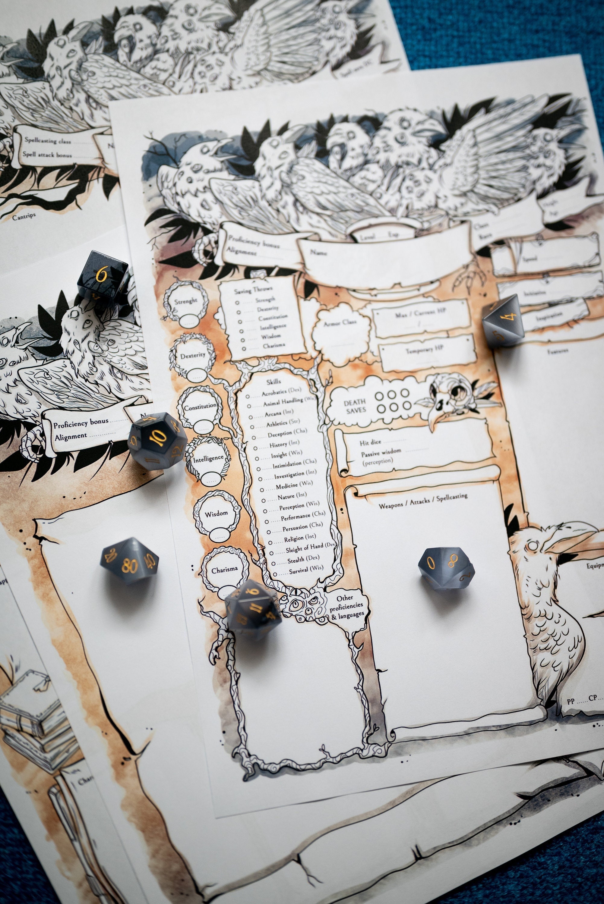 Raven D&D 5e Character Sheets: Printable RPG Accessory (digital ...