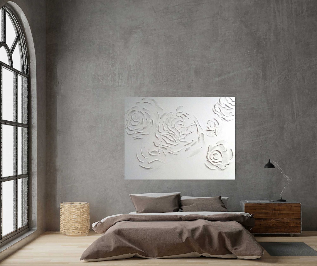 Wall Decore Large Wall Sculpture on Canvas Renaissance Roses - Etsy