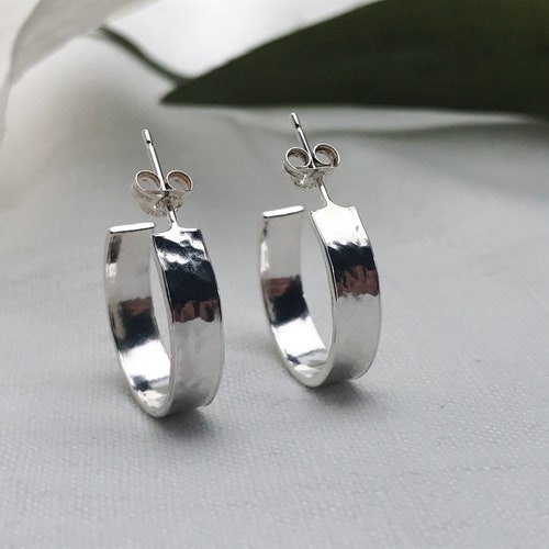 Large Silver Hoop Earrings Large Hoops Sterling Silver 925 - Etsy