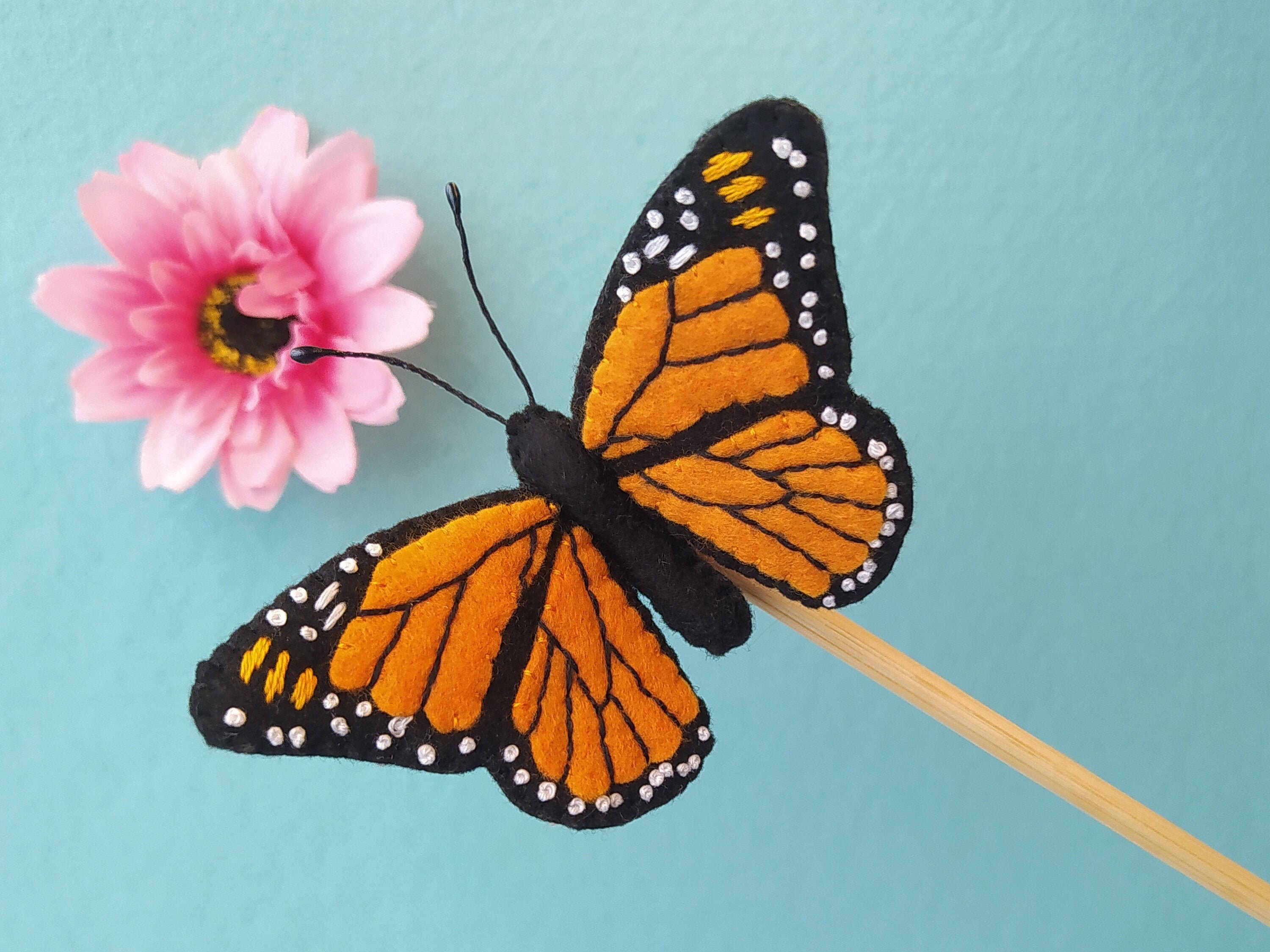 Monarch Butterfly Sewing Pattern Felt Butterfly DIY Orange | Etsy