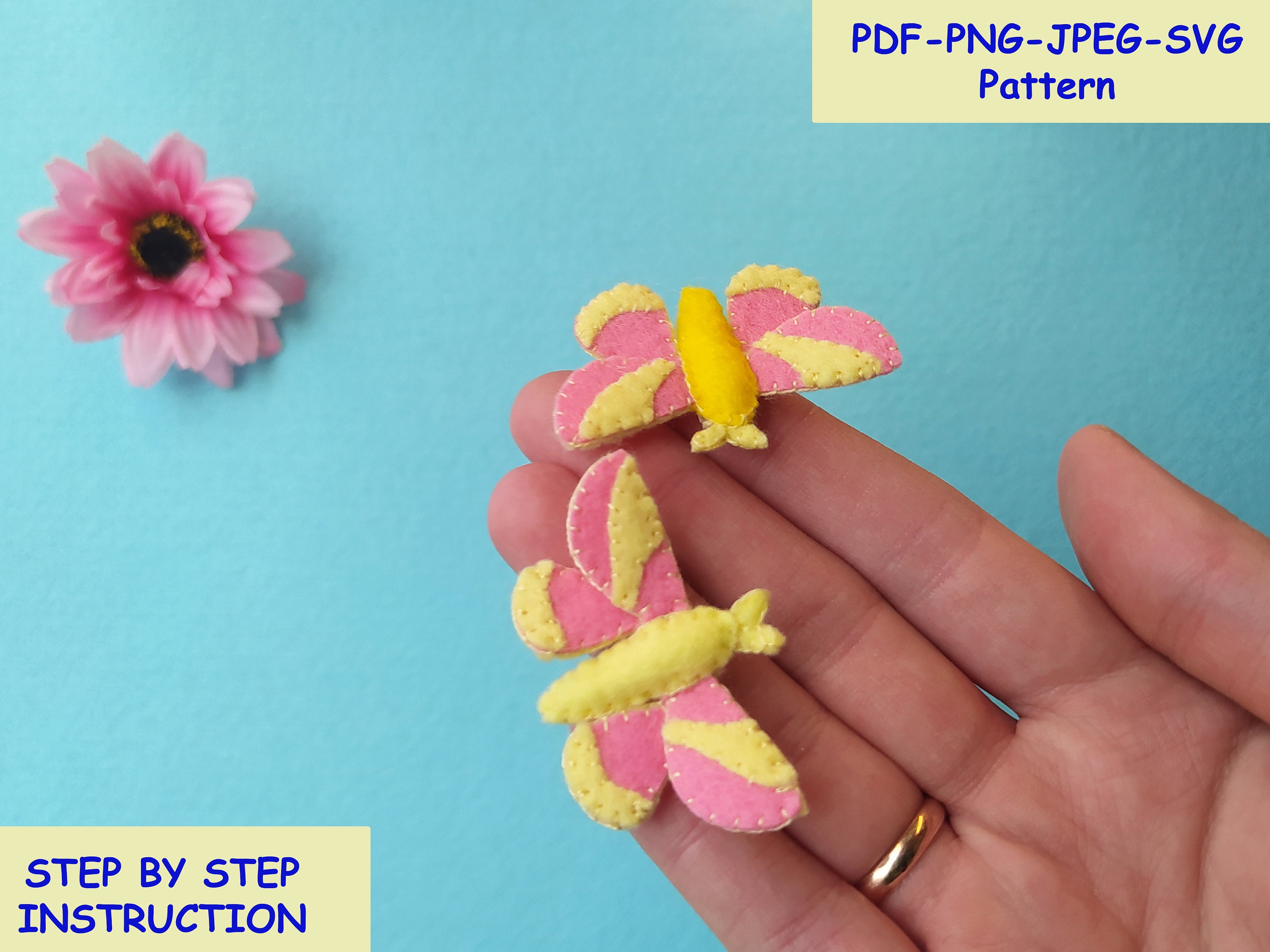 Rosy Maple Moth Pattern Felt Butterfly Sewing Tutorial Fresh | Etsy