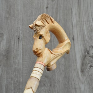 Cane Walking Stick Wooden Gift Hand-carved Carving Handmade (horse Hoof ...