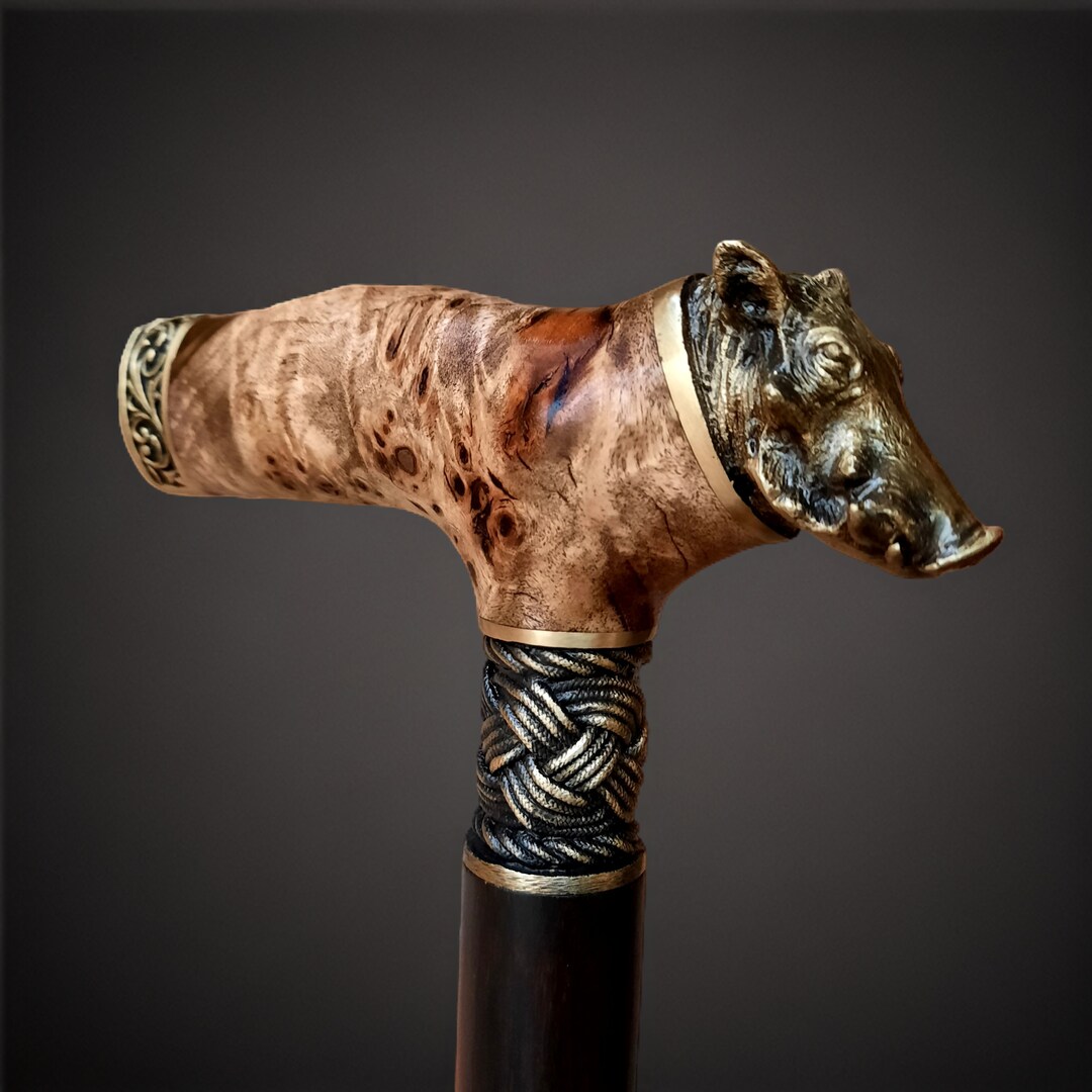 Cane Walking Cane Walking Stick Burl Wooden Handle Craft and - Etsy