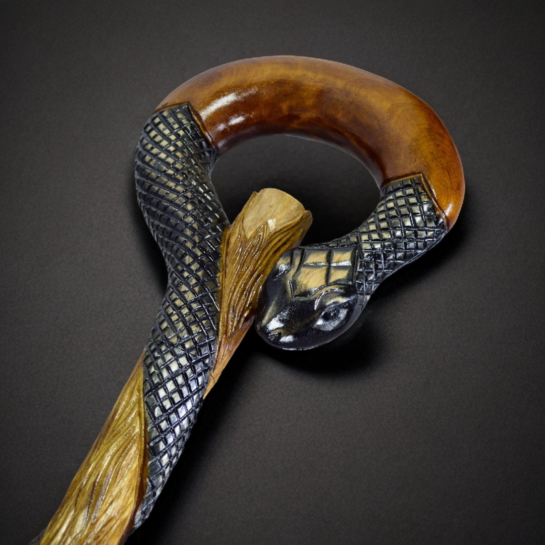 Walking Stick Cane Wooden Carving Handmade Cane Hiking Stick Gift ...