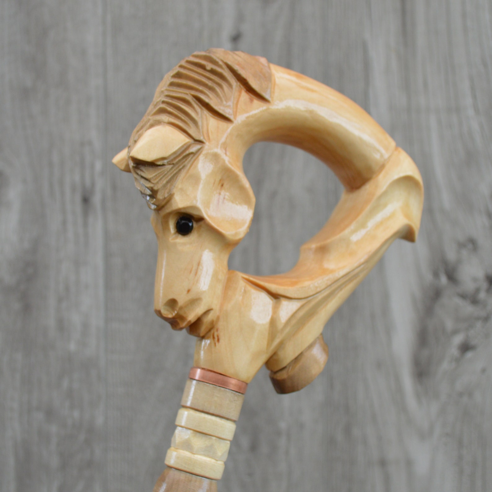 Cane Walking Stick Wooden Gift Hand-carved Carving Handmade (horse Hoof ...