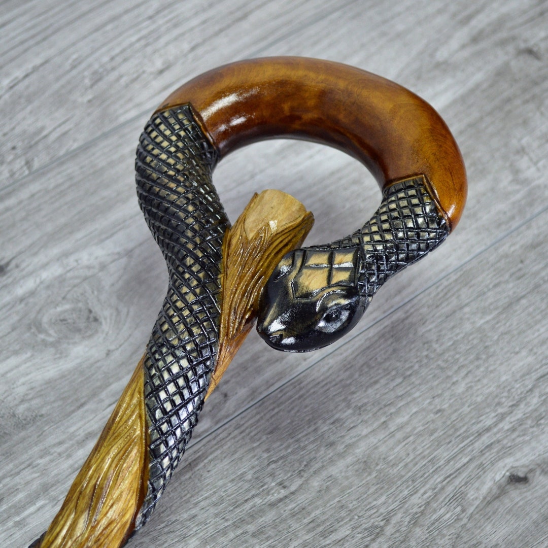 Walking Stick Cane Wooden Carving Handmade Cane Hiking Stick - Etsy