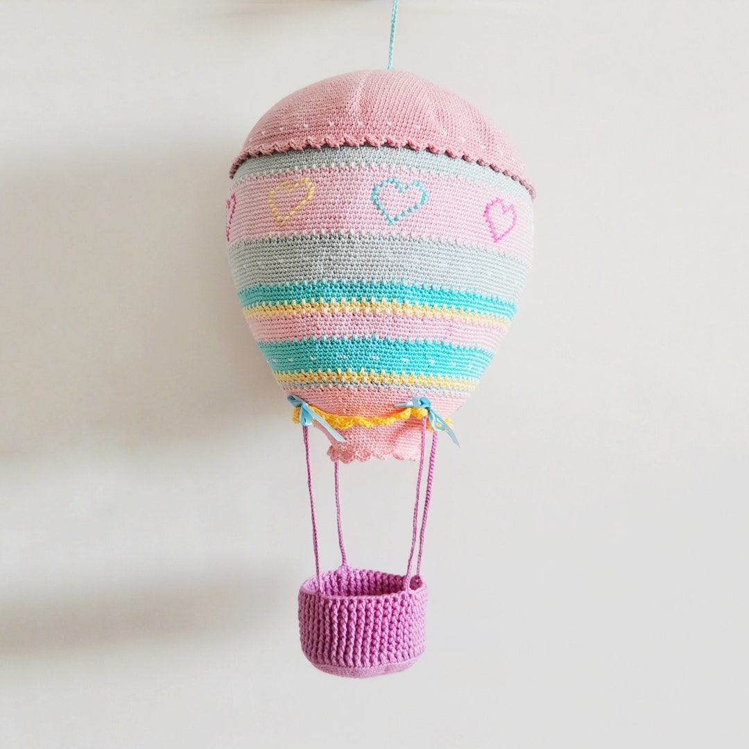 Hot Air Balloon Crochet Pattern Amigurumi Toy Kids Room Decor Crib Toy ...