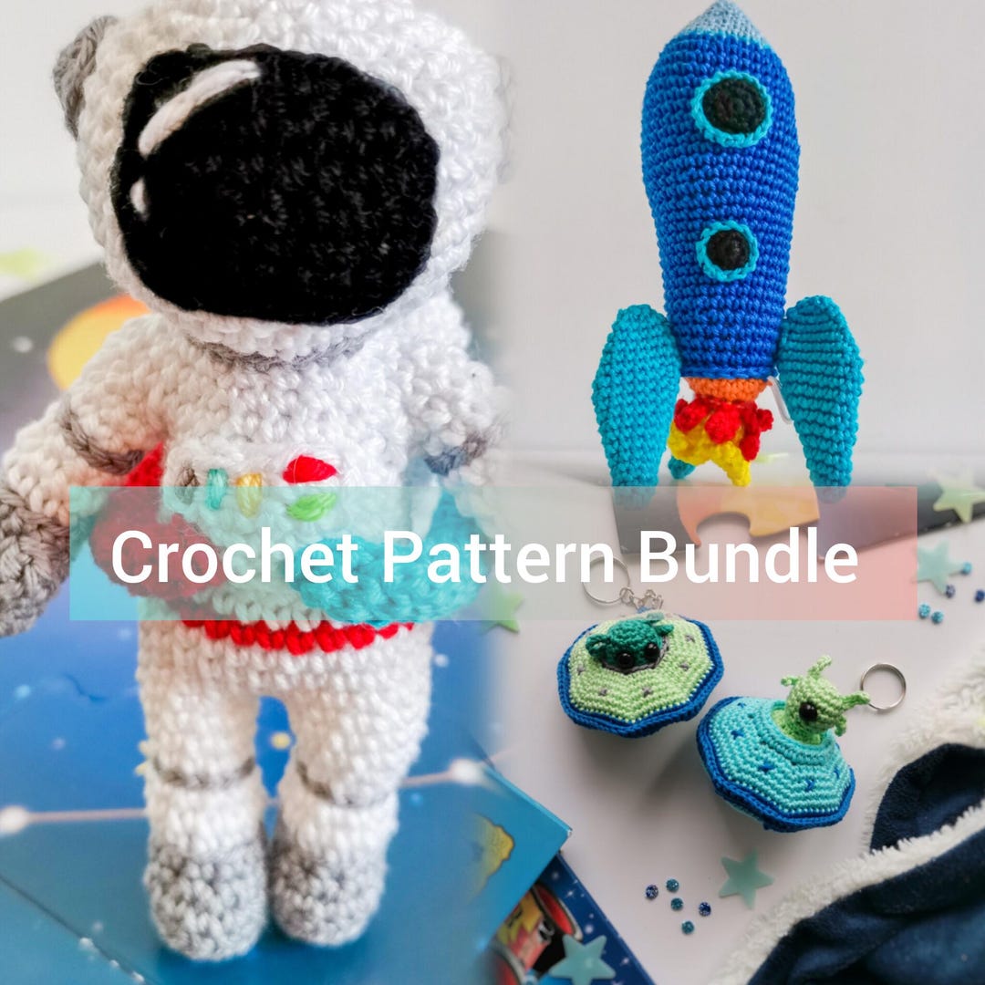 Crochet Space Amigurumi Pattern Bundle: Astronaut, Rocket, UFO (PDF ...
