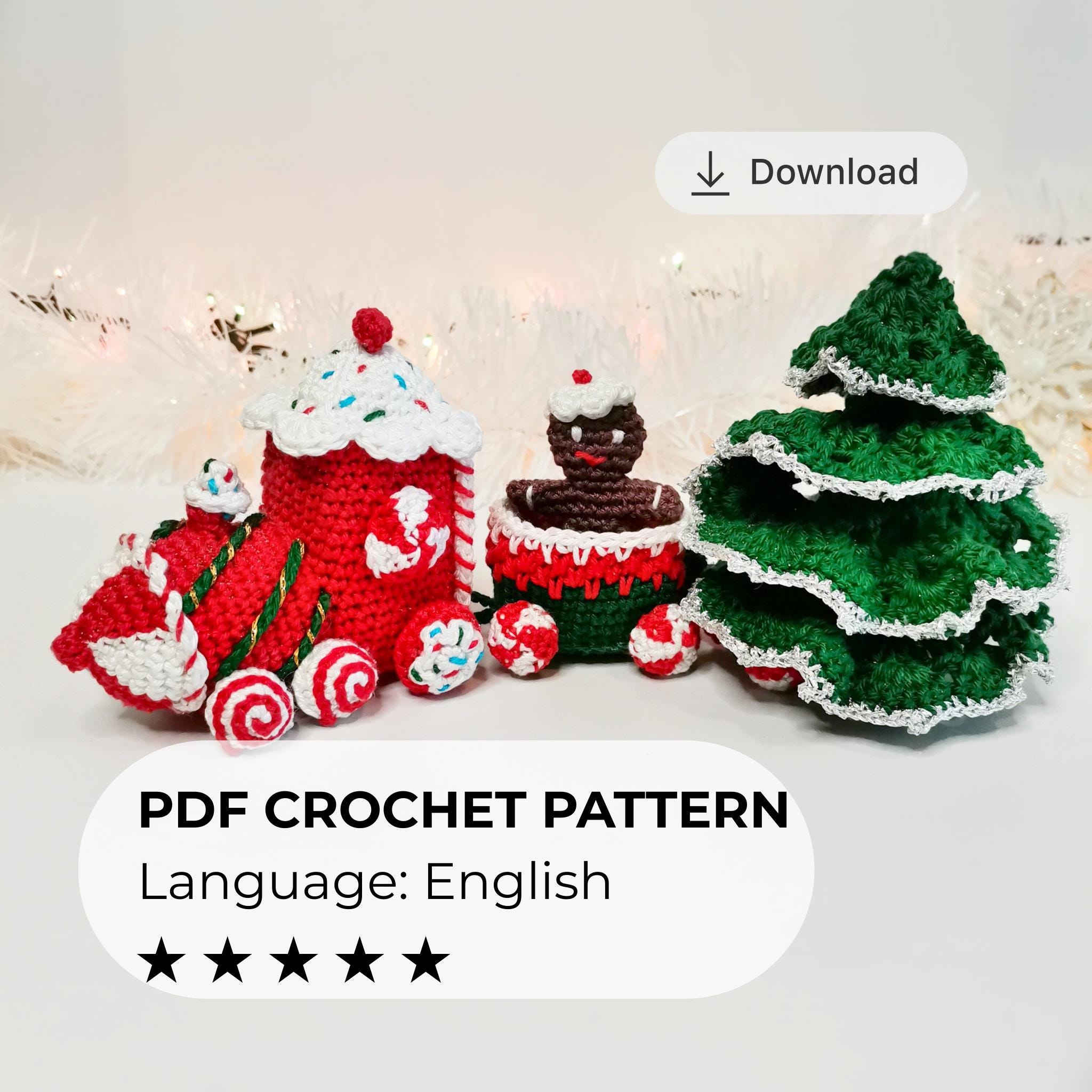 Crochet Christmas Train Pattern: Amigurumi Ornament (PDF Download) - Etsy