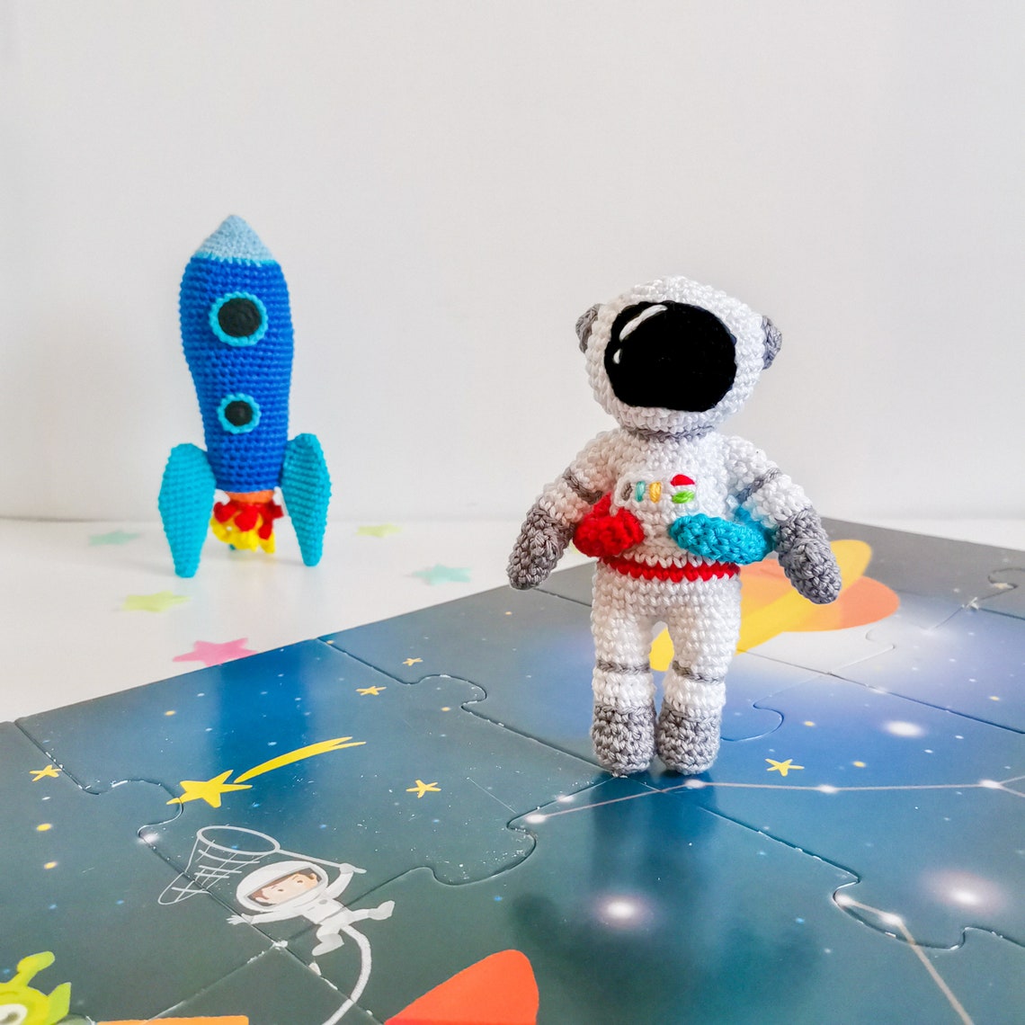 Crochet astronaut and rocket pattern Amigurumi space Pdf | Etsy