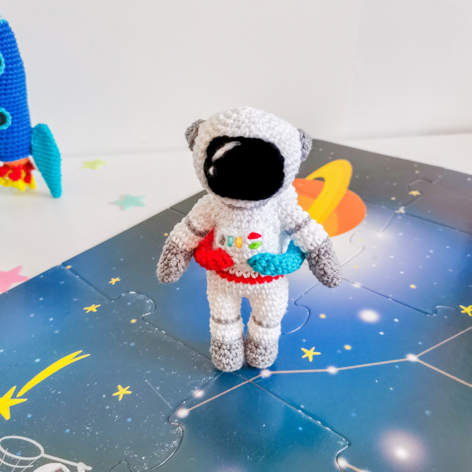 Crochet astronaut and rocket pattern Amigurumi space Pdf | Etsy
