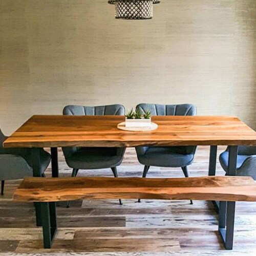 Live Edge Dining Table Solid Wood Table Walnut Wood Table - Etsy