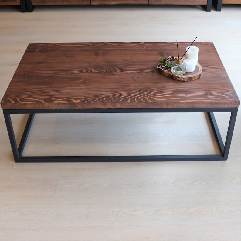 Rectangle Wood Coffee Table , Custom Rustic Coffee Table , Solid Wood ...