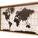 Decorative World Map Poster / Metal Wall Decor With Wood Frame / Laser ...