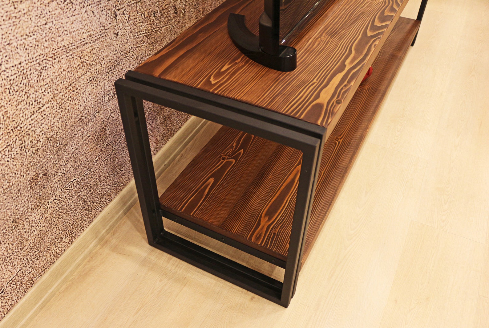 Wood and Metal Tv Stand - Rokko / Solid Wooden and Metal Media Console ...