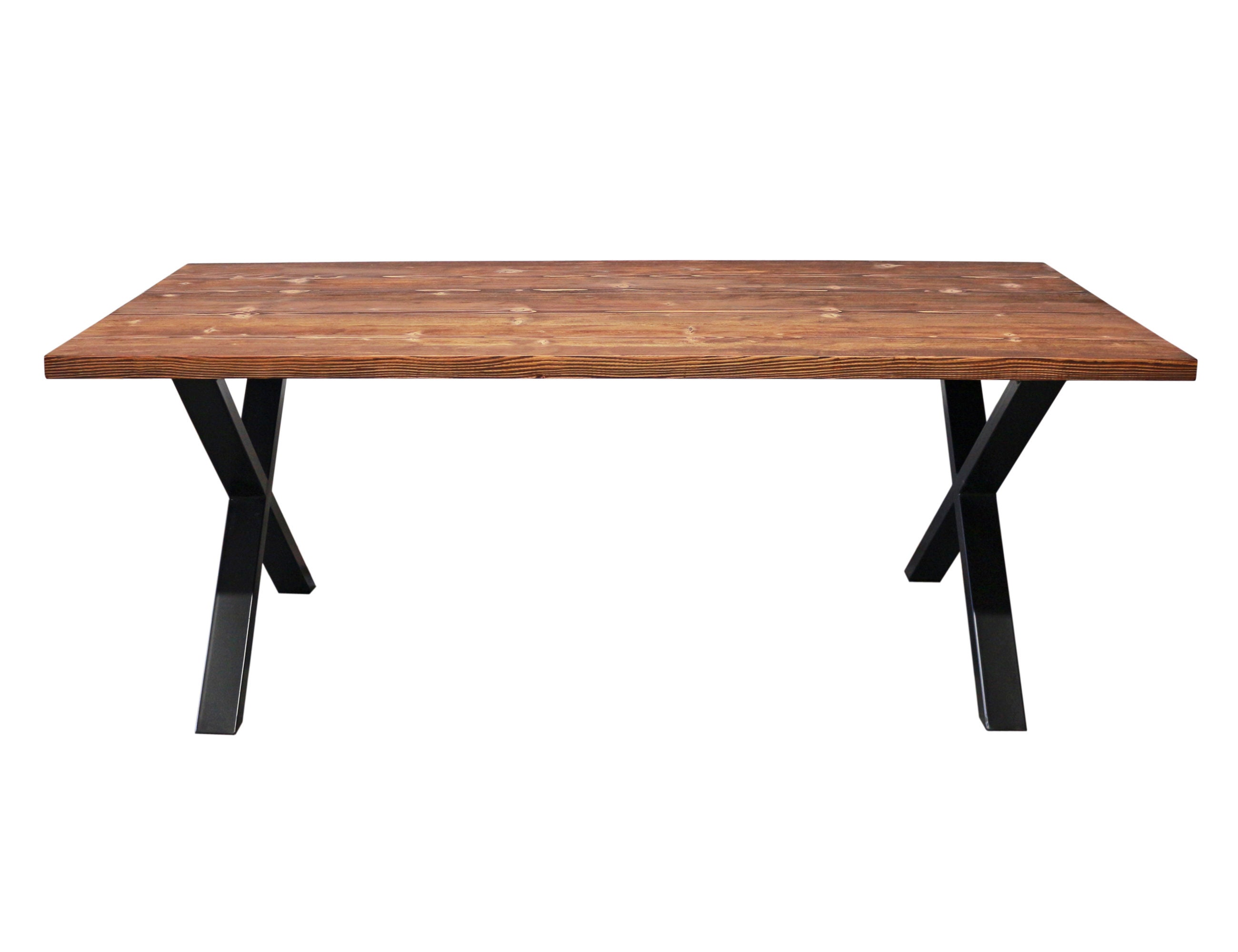 Dining Room Table and Bench With Metal Legs Cross / Solid - Etsy