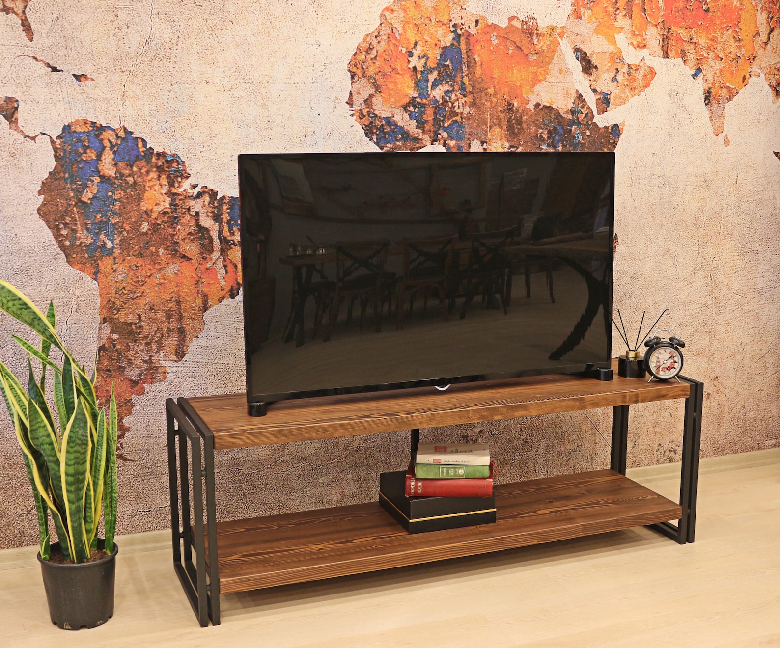 Handmade Wood and Metal Tv Stand Rokko / Rustic Farmhouse Tv | Etsy