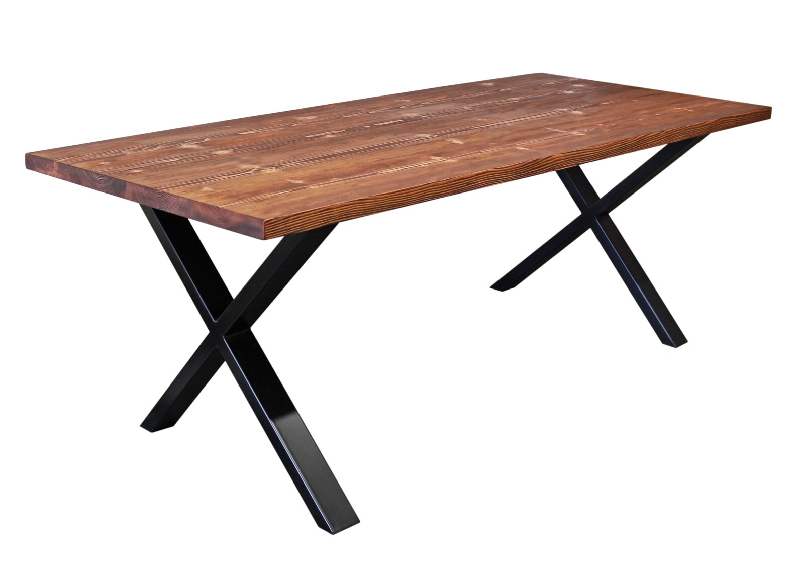 Dining Room Table and Bench With Metal Legs Cross / Solid - Etsy