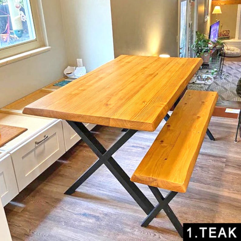Mid Century Solid Wood Table , Modern Dining Room Table , Farmhouse ...