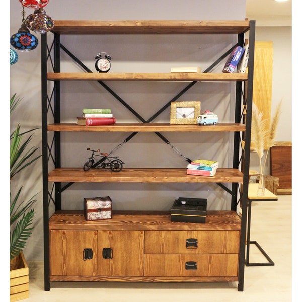 Industrial Bookcase - Etsy