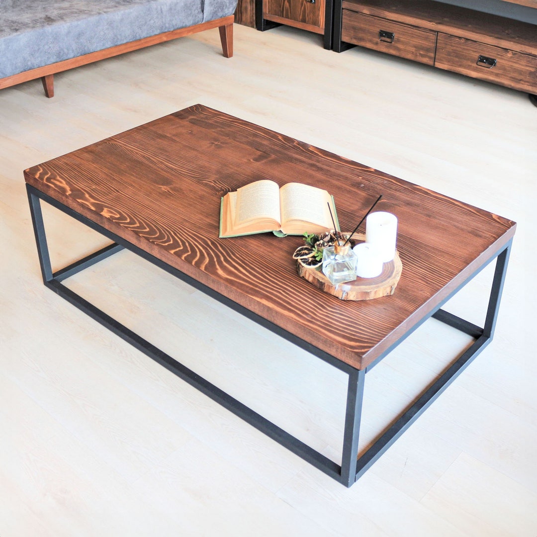 Rectangle Wood Coffee Table , Custom Rustic Coffee Table , Solid Wood ...