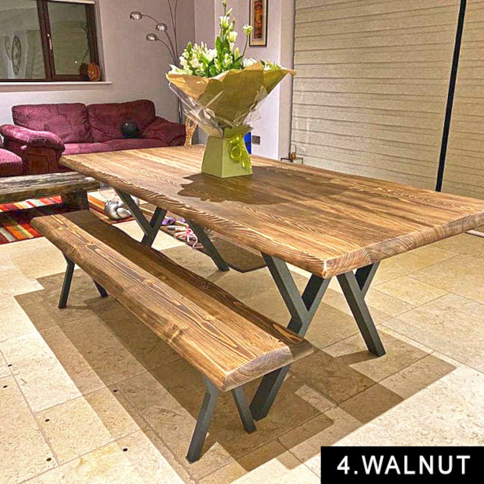 Mid Century Solid Wood Table , Modern Dining Room Table , Farmhouse ...