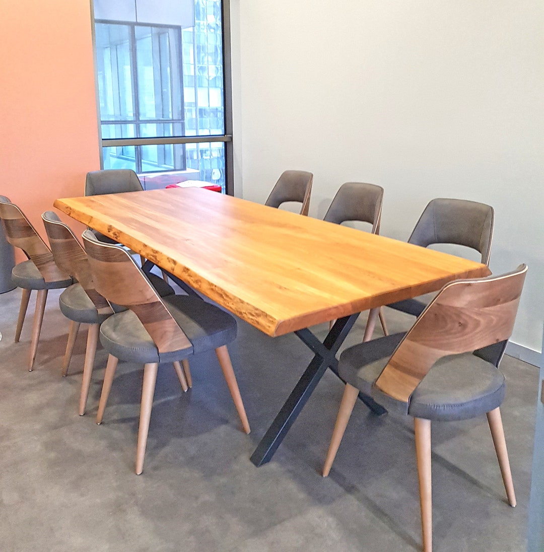 Solid Wood Farmhouse Dining Table - Rumelia , Handmade Wooden Table ...