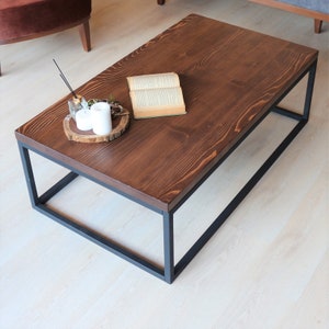 Rectangle Wood Coffee Table , Custom Rustic Coffee Table , Solid Wood ...