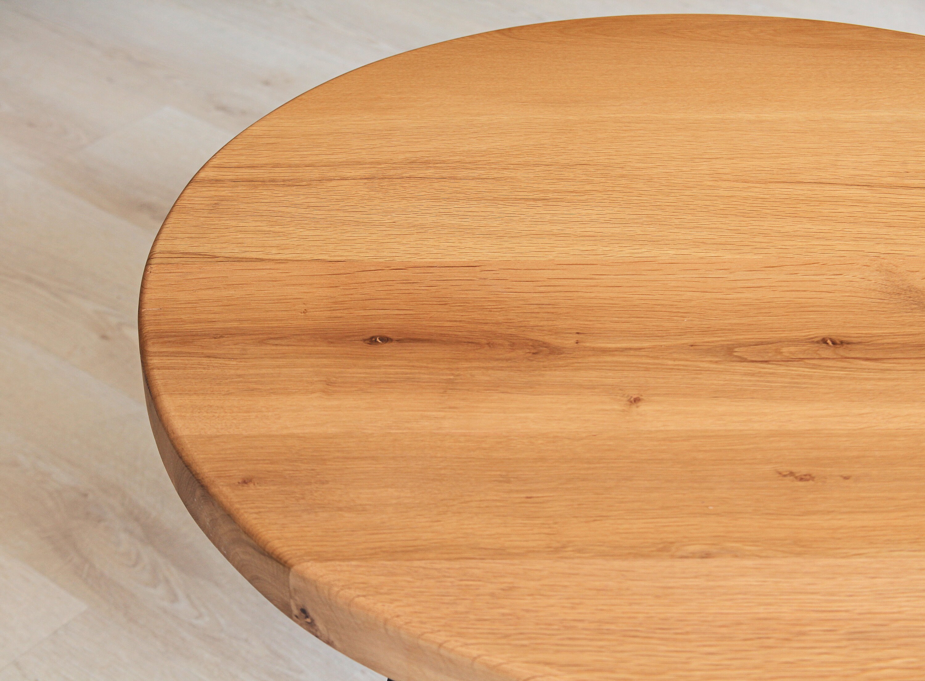 Solid Oak Wood Round Coffee Table Modern Farmhouse Sofa - Etsy