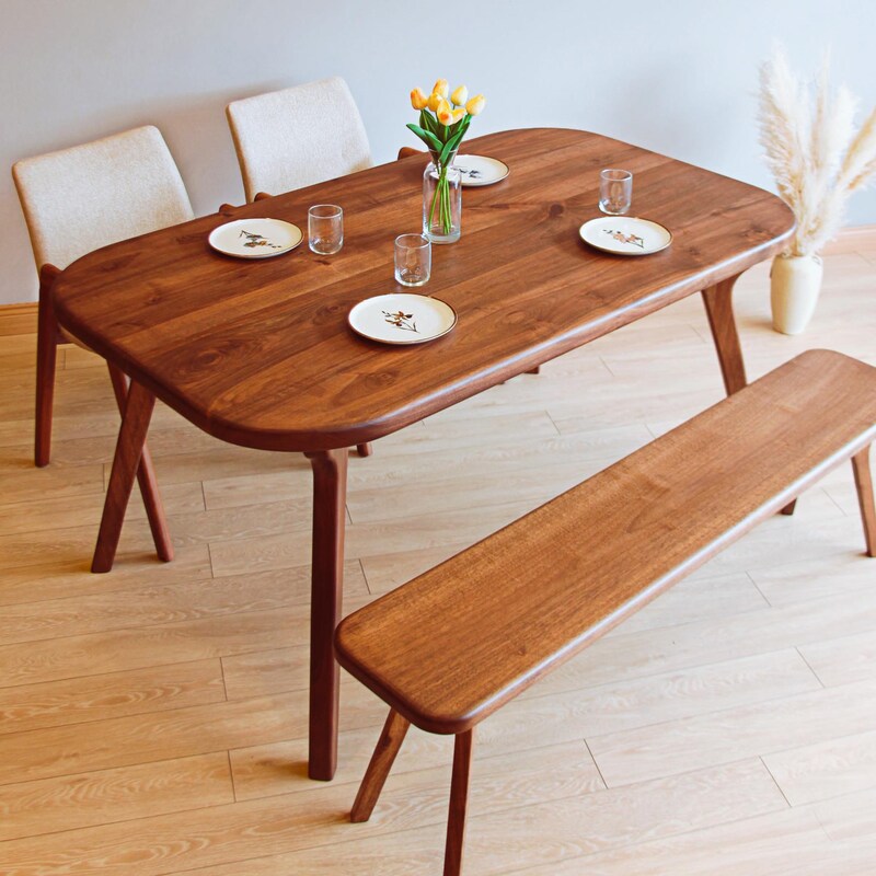 Walnut Dining Table - Etsy
