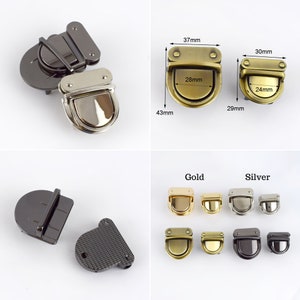 Handbag Lock DIY Bag Hardware Repair Bag Turn Lock Purse Closures Press ...