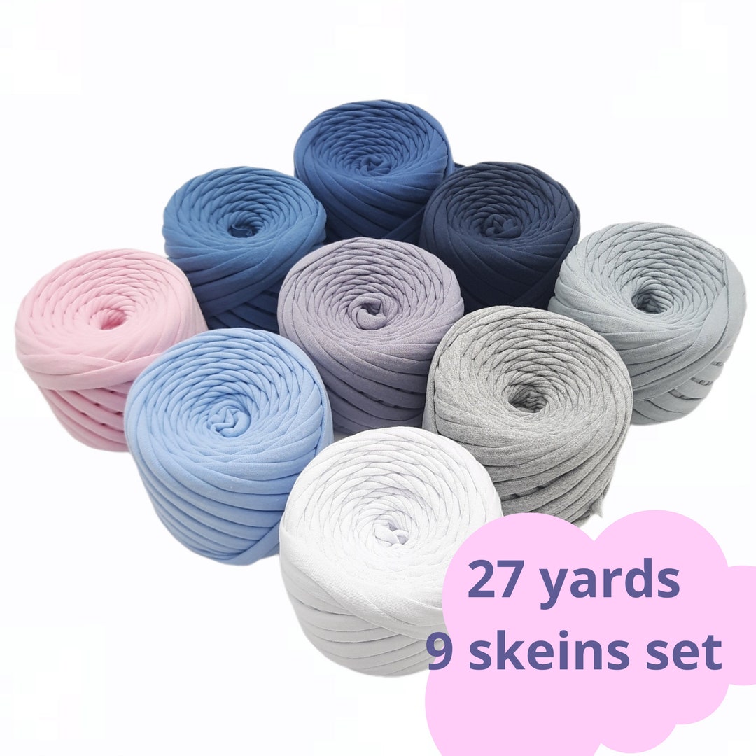 Tshirt Crochet Yarn, Trapillo Yarn , Set of 9 Skeins , Cotton Yarn ...