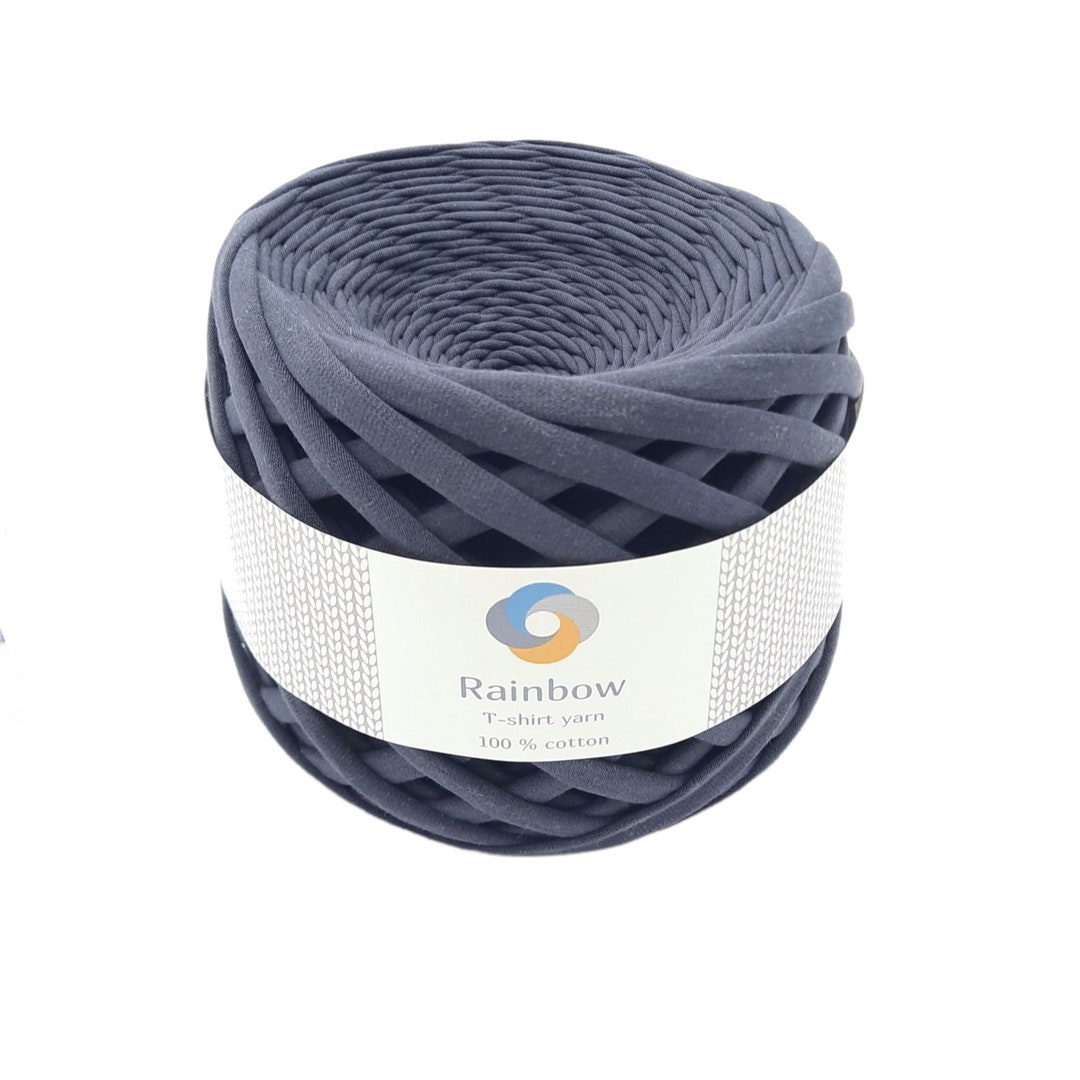 Anthracite T-shirt Yarn: Chunky Cotton Knitting, Crochet, Macrame - Etsy