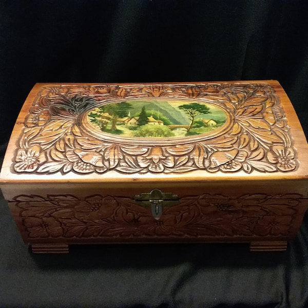Carved Wood Box - Etsy