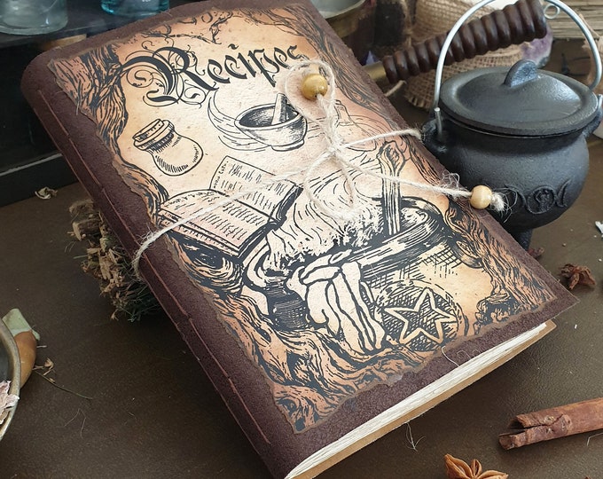 Antique Recipe Book for Witch, Witchy Gifts for Women, Cookbook Junk ...