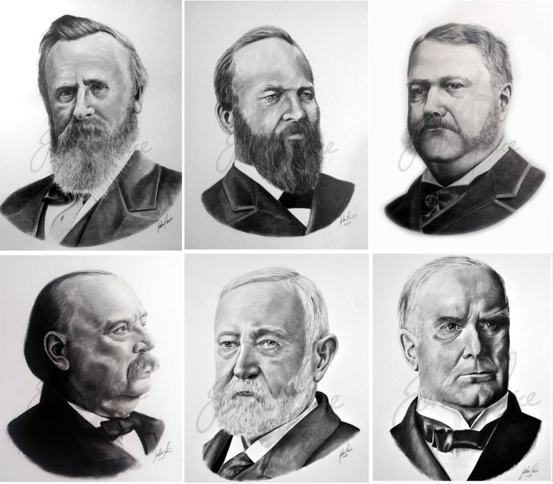 Presidential Portrait Prints and Note Cards Unique Gift for History or ...