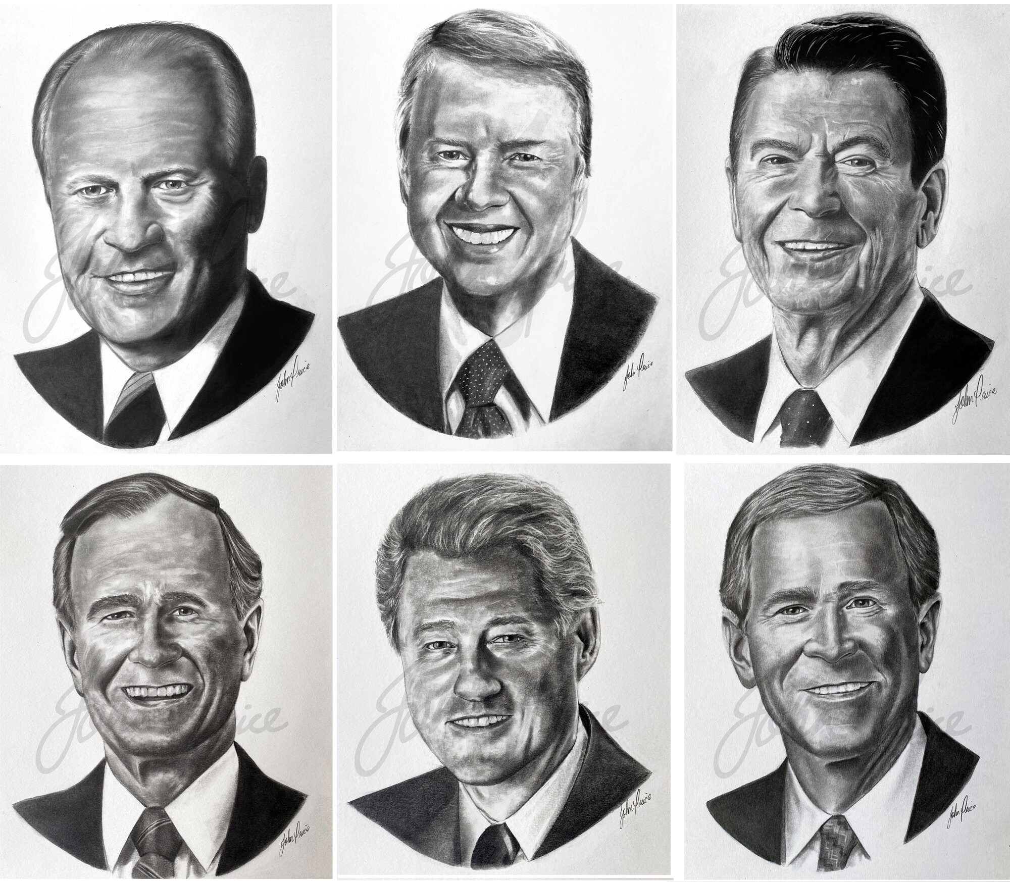 Presidential Portrait Prints and Note Cards Unique Gift for History or ...