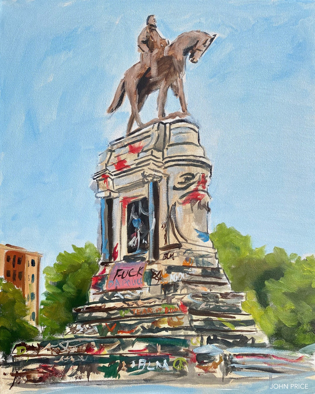 Lee Monument Plein Air Original Painting or Print | Richmond, VA ...