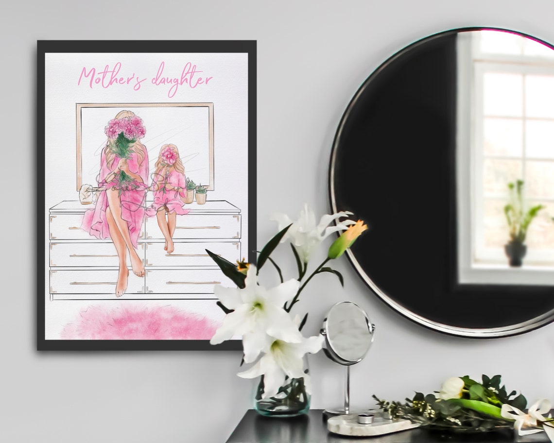 Mother & Daughter Fashion Illustration Digital Download. - Etsy