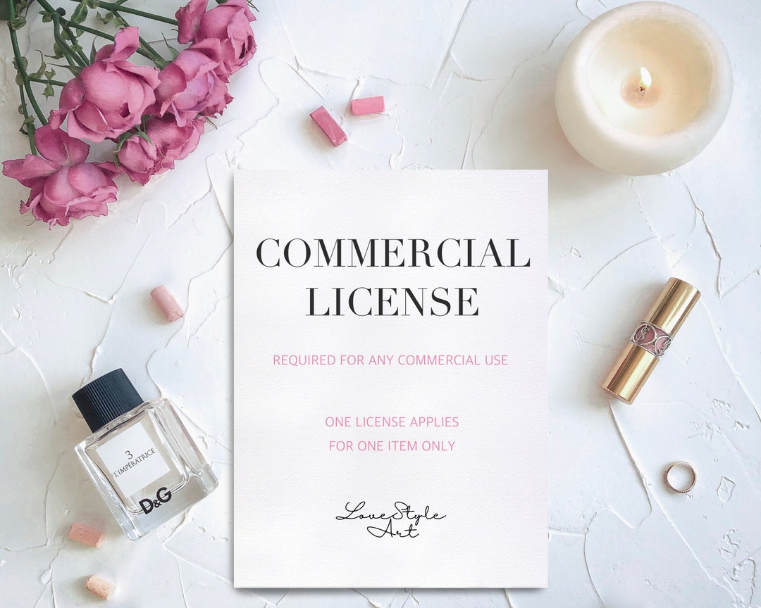 Commercial License. One License Applies for One Item. - Etsy UK