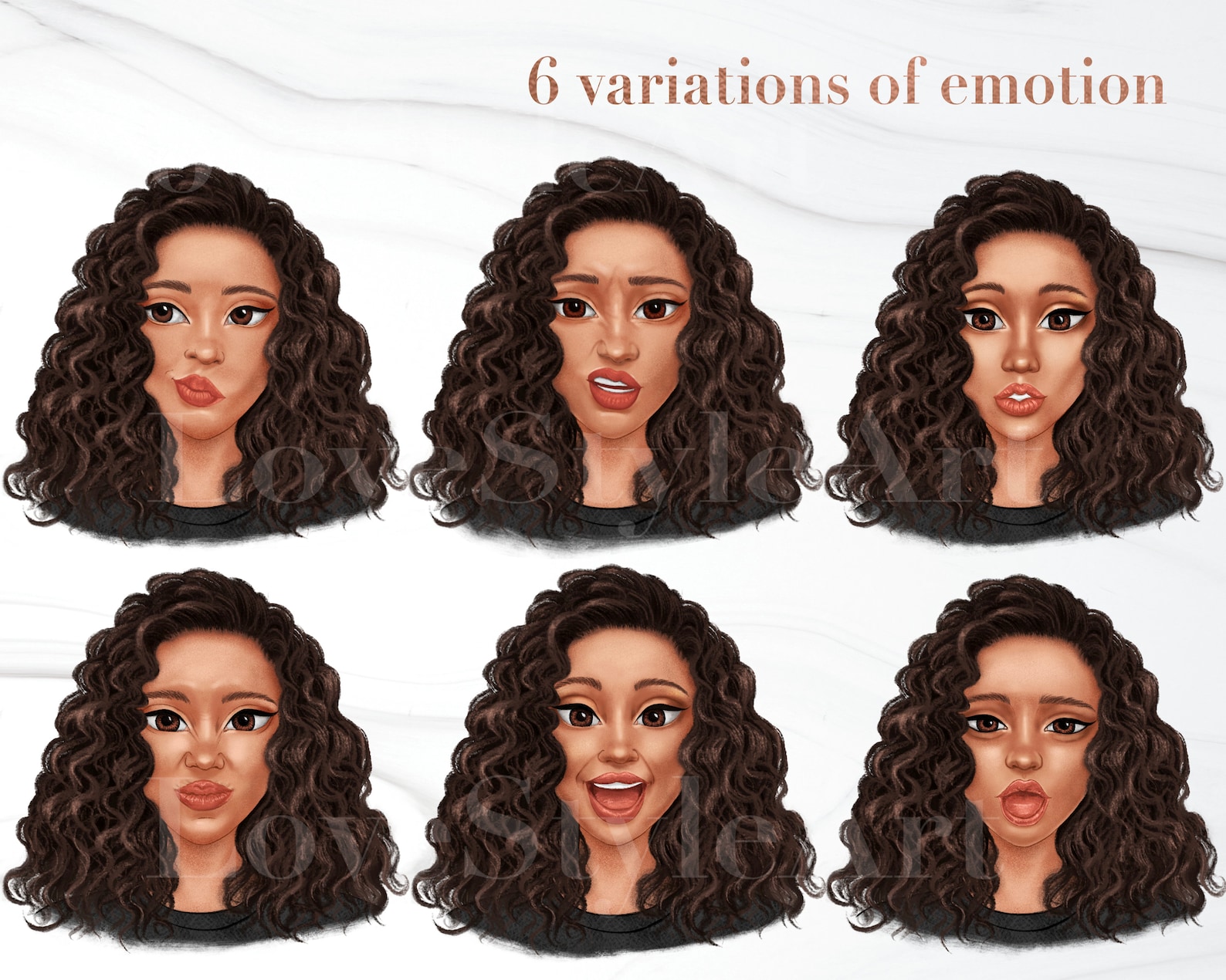 Emotions at Work Clipart, Funny Feelings Digital Stickers, Modern Afro ...