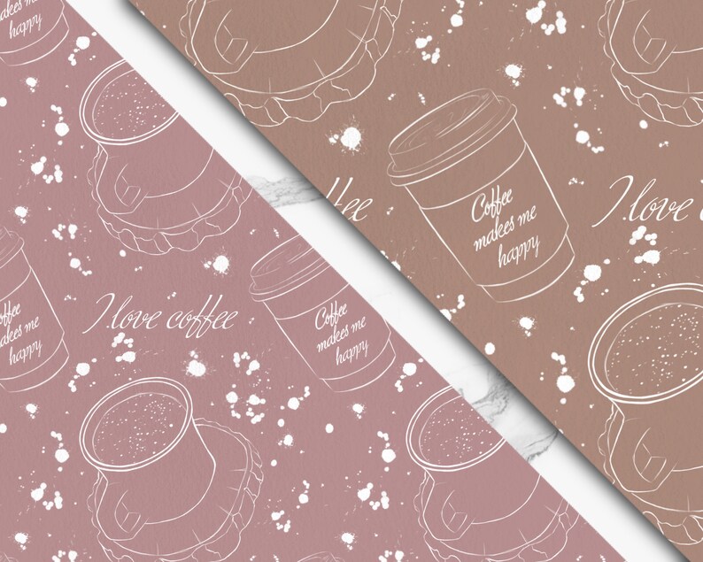 Boss Lady Paper Pack - Pink Spring Seamless Digital Pattern - Coffee ...