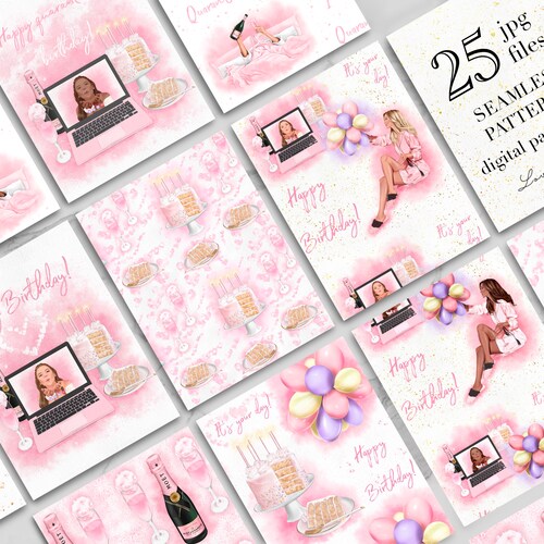 Birthday in Quarantine Clip Art Stay at Home Party Fashion - Etsy