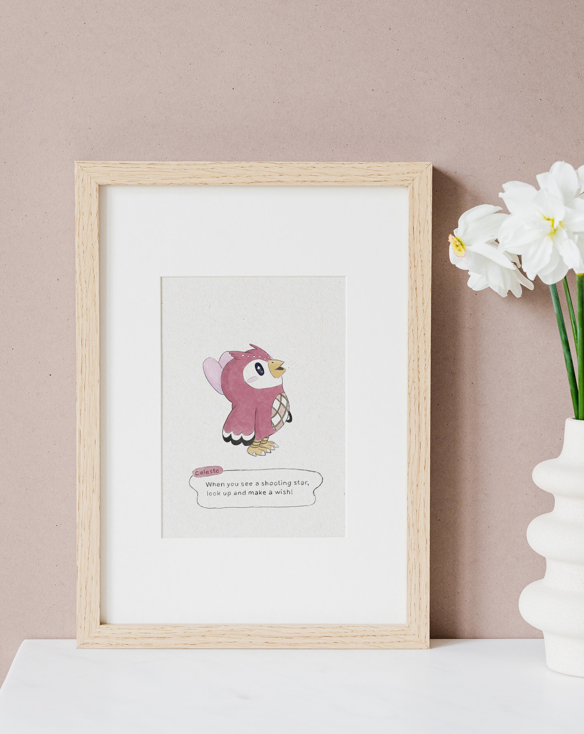 Animal Crossing Art Print, Printable Wall Art Celeste ACNH, Hand-made ...