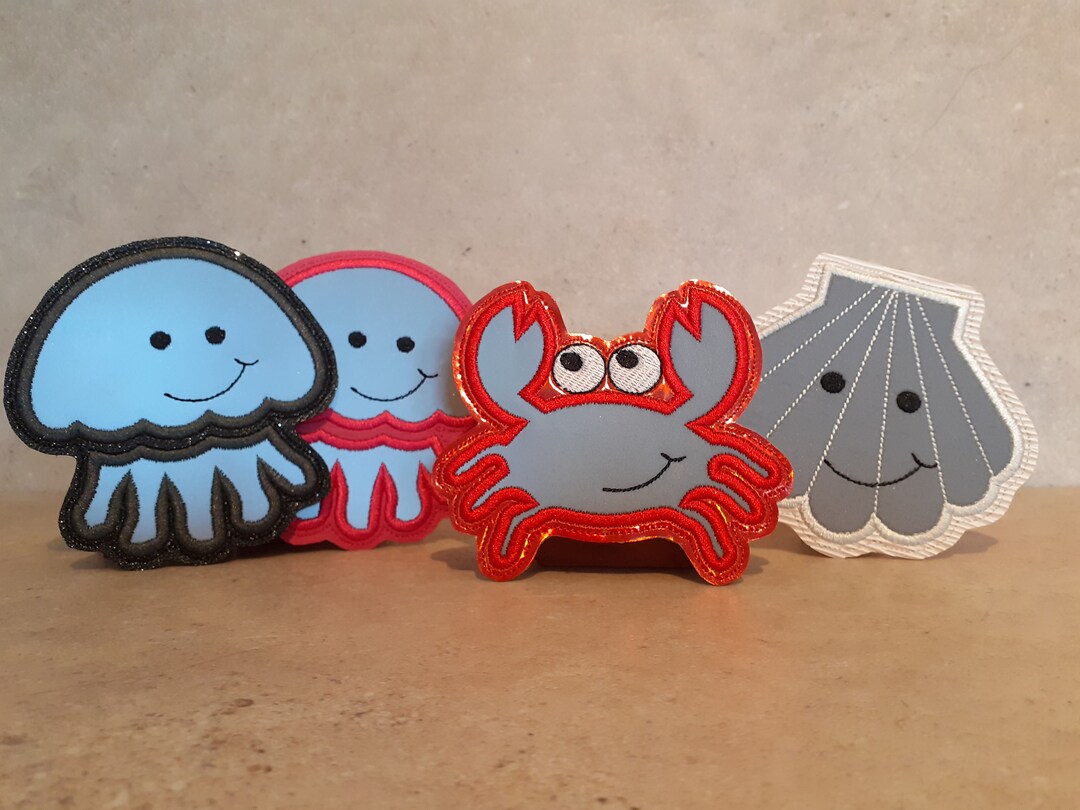 Kletti Sea Creatures Jellyfish Crab Shell Velcro Patch Button - Etsy