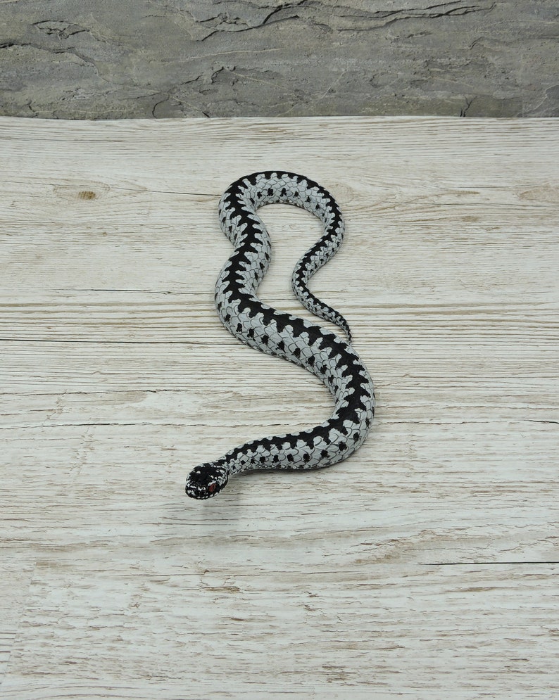 A Sculpture of a Common European Viper, Vipera Berus, a Wooden Snake ...