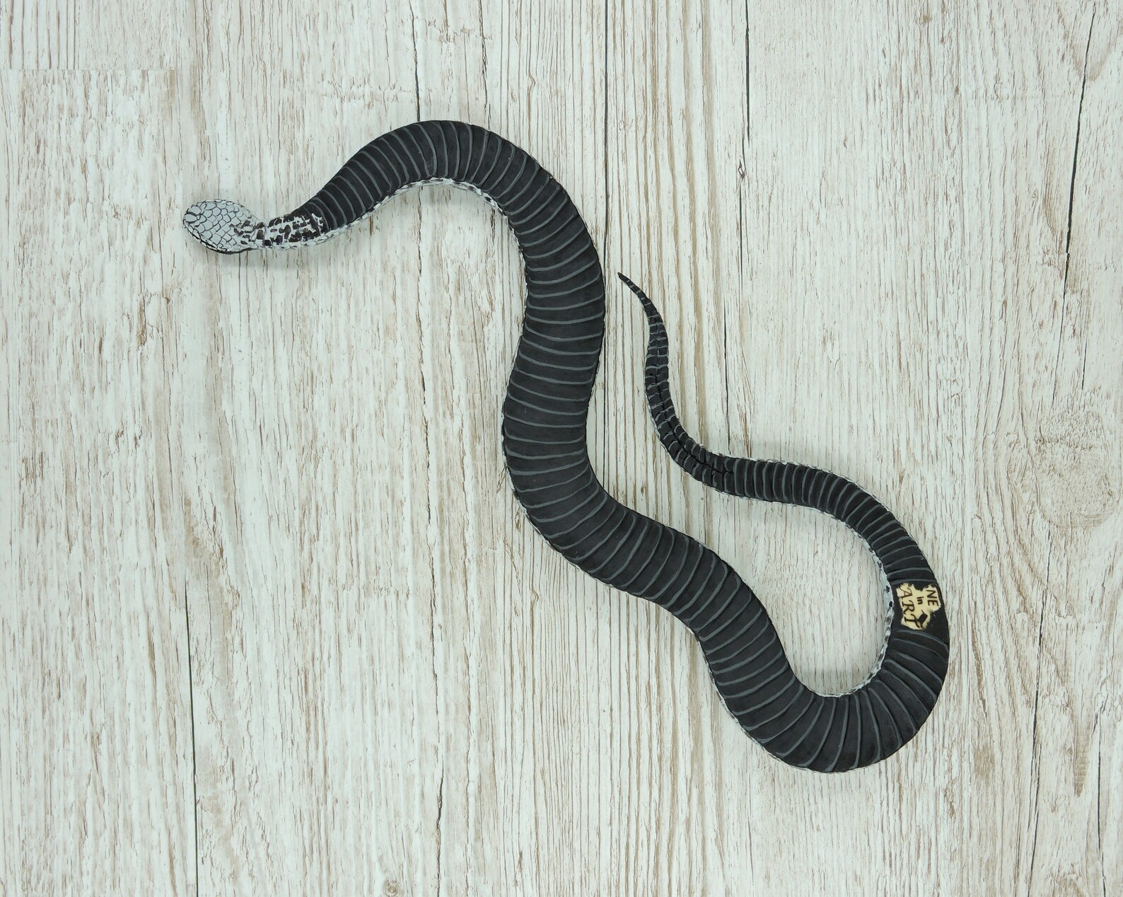 A Sculpture of a Common European Viper, Vipera Berus, a Wooden Snake ...
